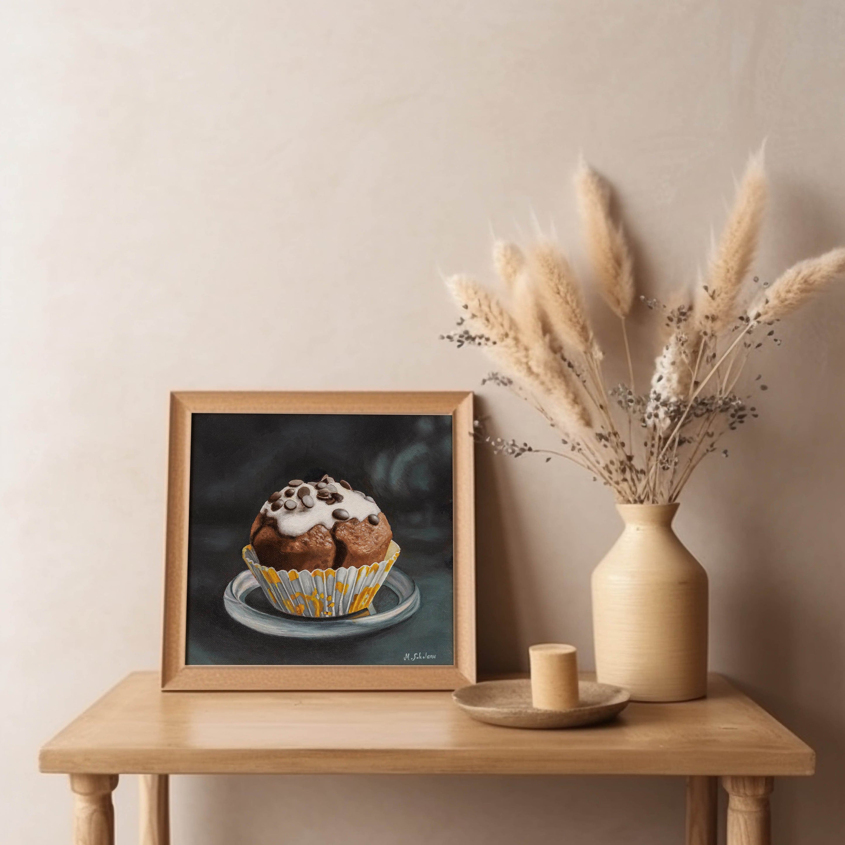 Frosted Muffin Original Oil Painting – Marc Sokolean Fine Art